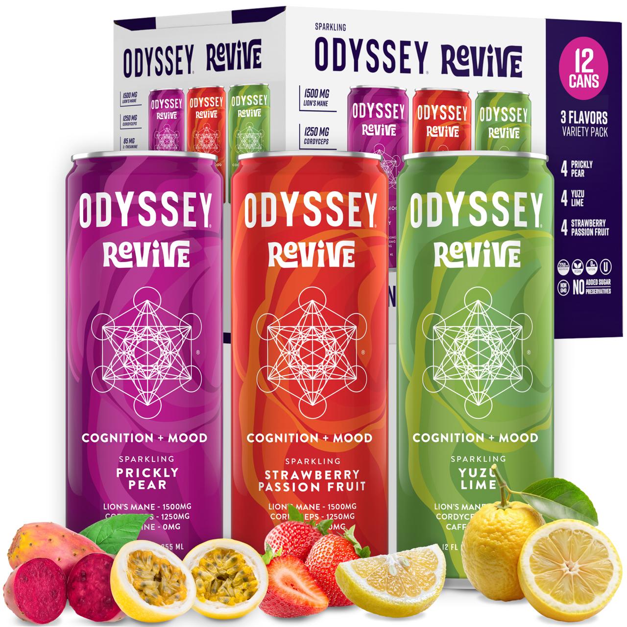 Revive Variety Pack Caffeine Free Sparkling Cognition & Mood Drink 12 – OdysseyElixir