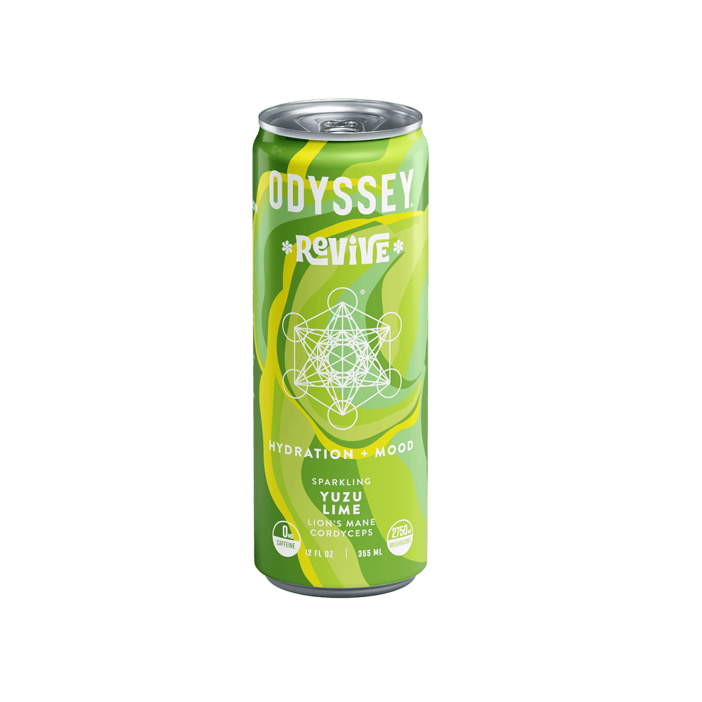 Yuzu Lime Revive Sparkling Mushroom Energy Drink 12 Pack – OdysseyElixir