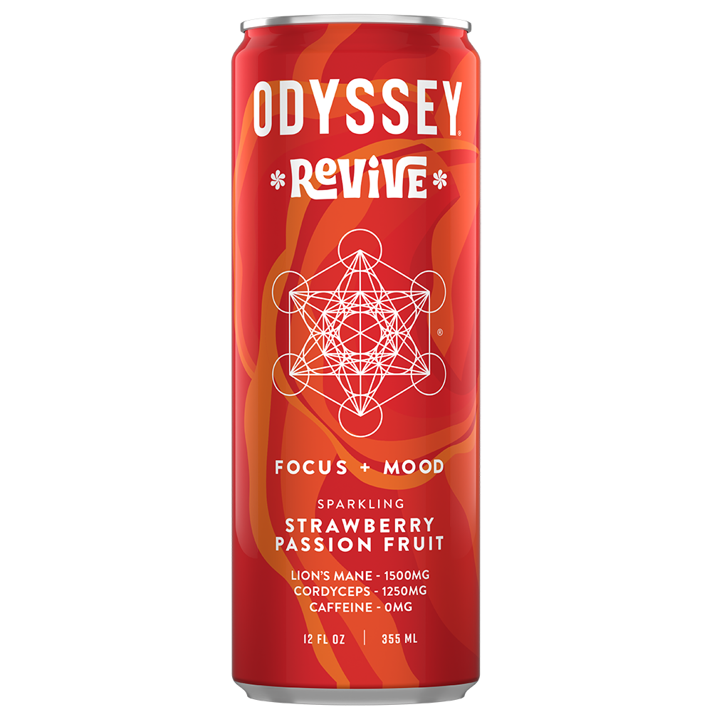 Strawberry Passion Fruit Revive Sparkling Mood & Hydration Drink - Caf – OdysseyElixir